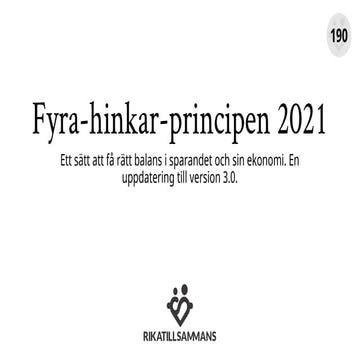 #190 - Fyra-hinkar-principen 2021 | Ett sätt att strukturera din ...