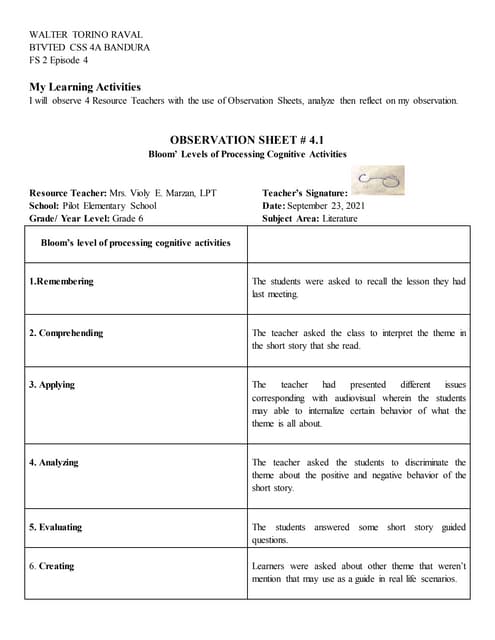 Field Study 2 (FS 2) - Episode 2 [2018] | PDF