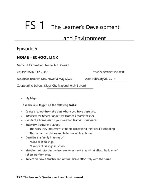 Field Study 2 (FS 2) - Episode 2 [2018] | PDF