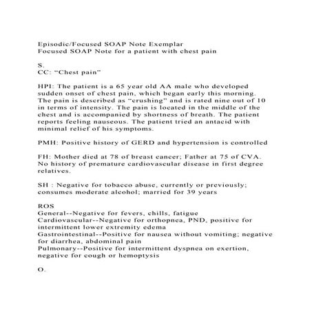 EpisodicFocused SOAP Note Exemplar Focused SOAP Note for a pati.docx