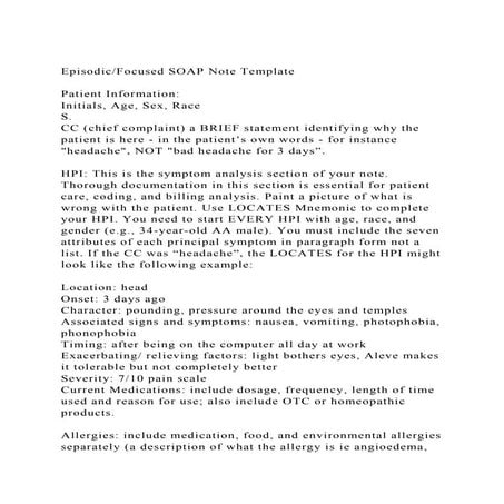 EpisodicFocused SOAP Note TemplatePatient InformationIniti.docx