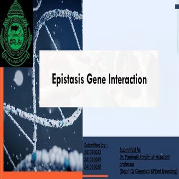 4. Gene interaction - Epistasis - Dominant & Recessive, Non-epistatsis ...