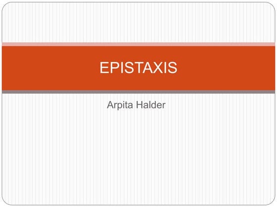 Epistaxis | PPT