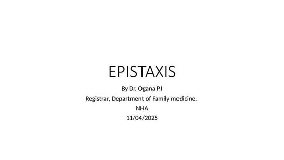Epistaxis Ppt