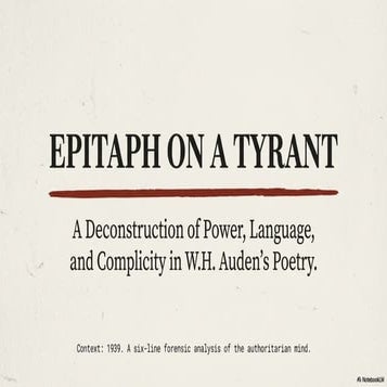The Anatomy of a Dictator: Auden’s "Epitaph on a Tyrant" and the ...