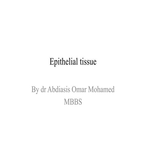 Epithelial Tissue Pptx