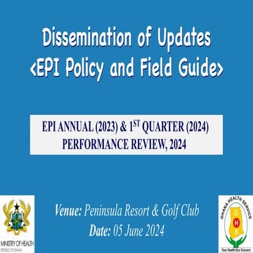 Dissemination of Updates EPI Policy and Field Guide | PDF