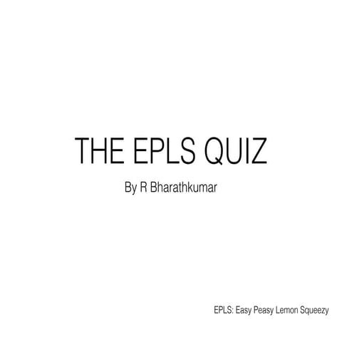 The EPLS Quiz | PDF