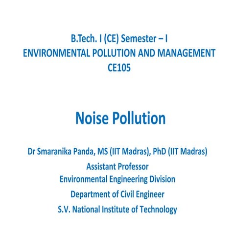 Noise pollution control order notes for law | PDF