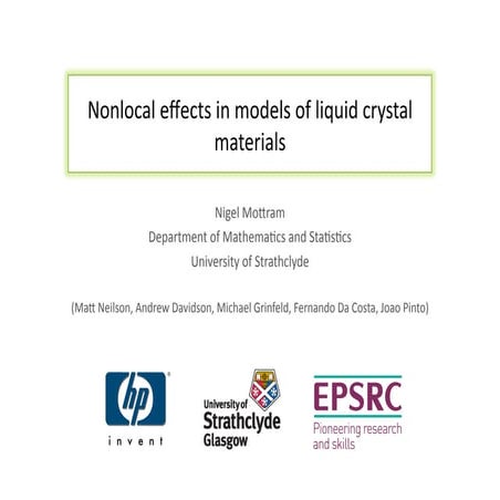 Nonlocal effects in models of liquid crystal materials | PDF ...