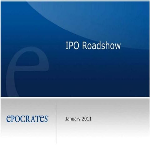 Epocrates IPO Roadshow | PDF