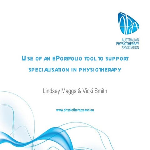 Use of an e-portfolios tool to support specialisation in physiotherapy ...