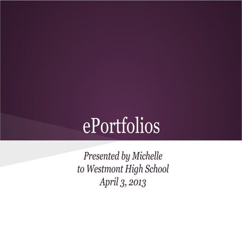ePortfolio Staff Development | PPT