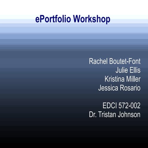 E portfolio workshop | PPT
