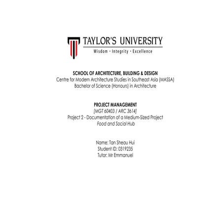 Student Project Management Report | PPT