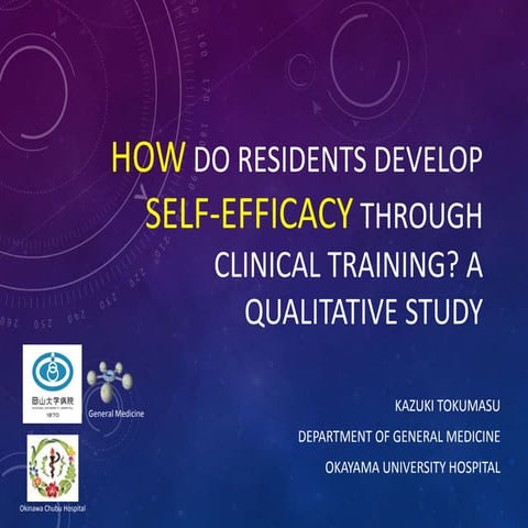 How do residents develop self efficacy through clinical training a ...