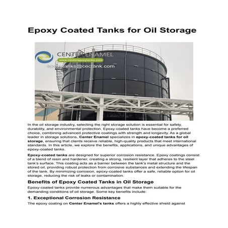 Epoxy Coated Steel Bolted Tanks for Crude Oil Large-Scale Raw Oil ...