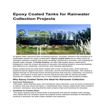 Epoxy-Coated Steel Bolted Tanks for Rainwater Simple and Effective ...