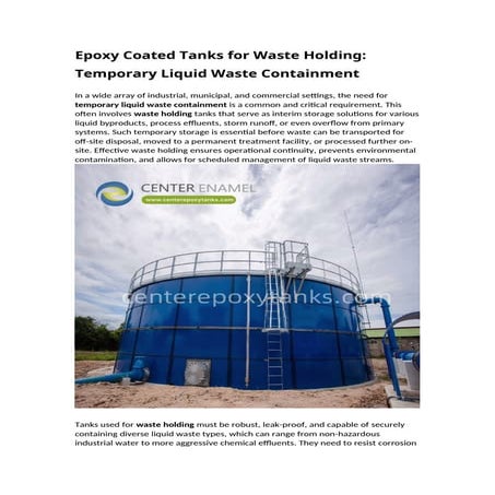 Epoxy Coated Tanks for Holding Temporary Liquid Storage Solution.docx