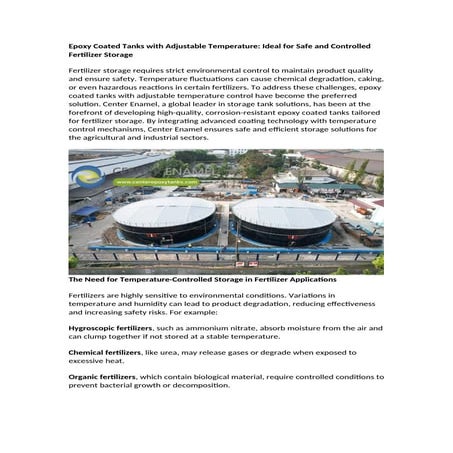 Epoxy Coated Tanks with Adjustable Temperature Ideal for Safe and ...