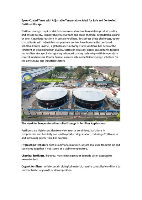 Durable Fusion Epoxy Tanks Enhancing Fuel Storage Tank Efficiency and ...