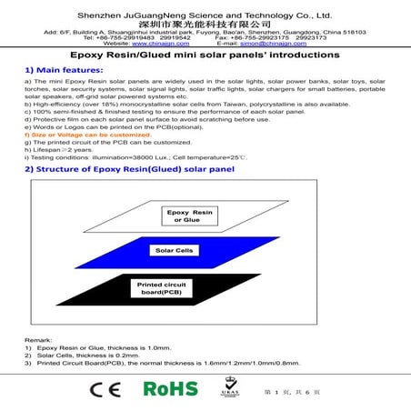 Epoxy resin mini solar panels introductions | juguangneng solar2015 ...