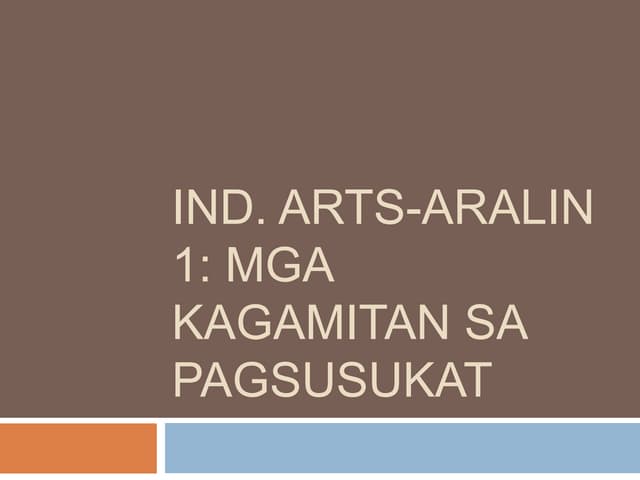 Mga kasangkapang panukat Grdae 4 | PPTX