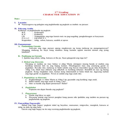 Epp 1st to 4th graidng lp | DOCX