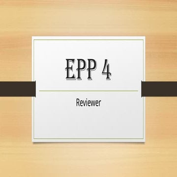 EPP 4 - 3rd Grading - Personality Development | PPTX