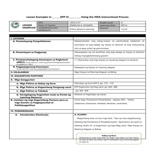 Copy of EPP5 Q2 8 naisasagawa ang pag-aalaga at pangangasiwa ng poultry animals sa natural na ...