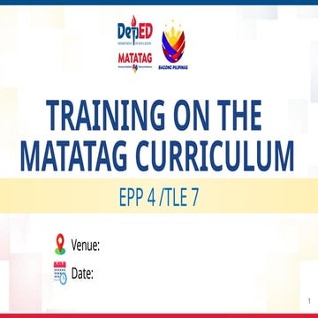 TRAINING ON MATATAG EPP 4_Session 3_SD.pptx