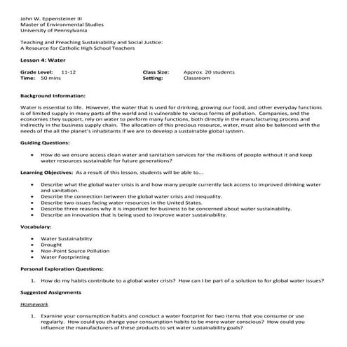 Teaching Sustainability and Social Justice: A Resource for High School ...