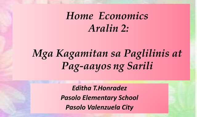 Epp he aralin 20 | PPTX