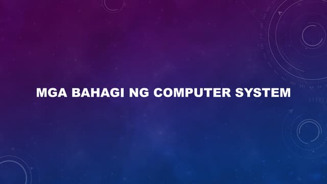 Bahagi ng Kompyuter | PPTX