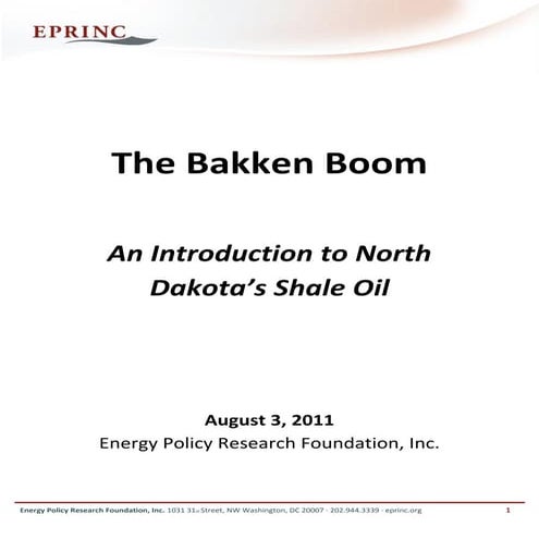 The Bakken Boom: An Introduction to North Dakota’s Shale Oil | PDF