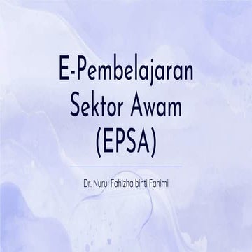 Pengendalian Sistem E-Pembelajaran Sektor Awam (EPSA) | PPT