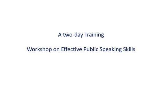 Public Speaking Skills | PPT