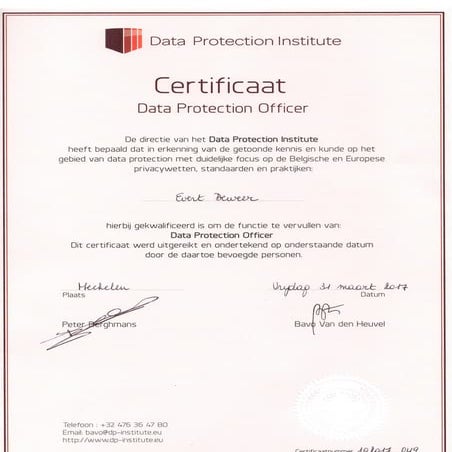 Data Protection Officer (DPO) certificate | PDF