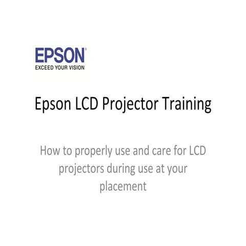 Epson lcd projector training | PPT