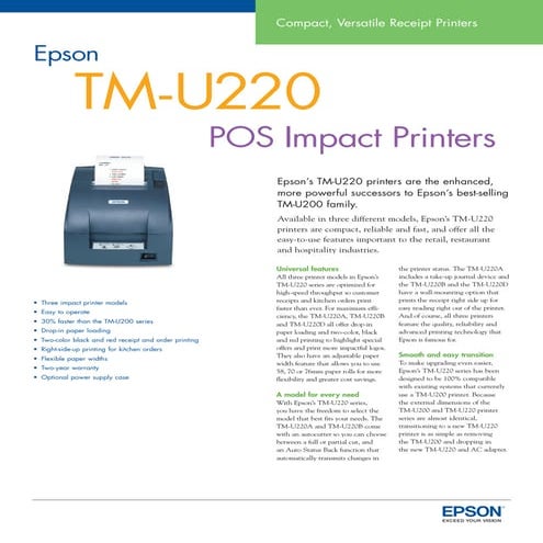 Epson Printer Data Sheet | PDF