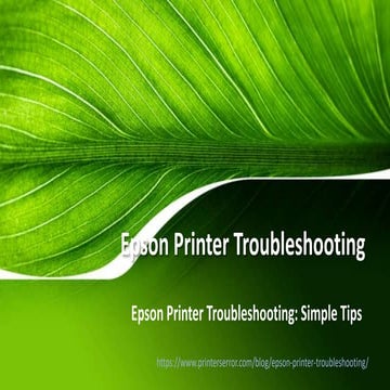 Epson Printer Troubleshooting: Simple Tips | PPT
