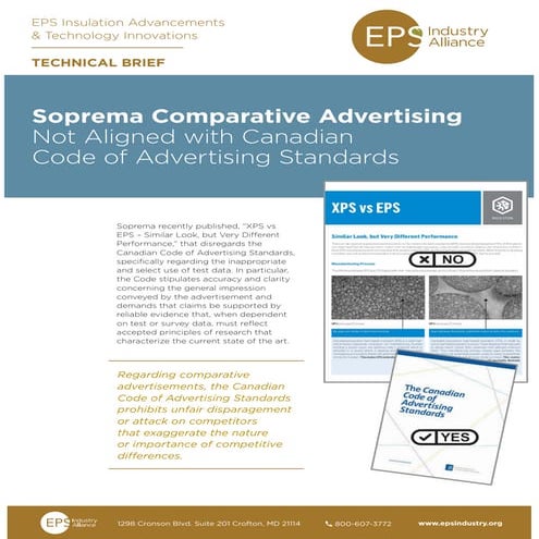 EPS VS XPS Insulation-Soprema Comparative Advertising Misleading-Canada ...