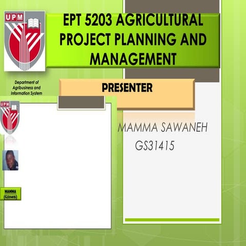 Agricultural project planning | PPTX