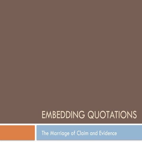 Embedding Quotations for literary writing | PPTX
