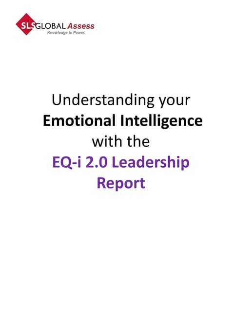 Emotional Intelligence Self-report Scores: How Do They See Themselves ...