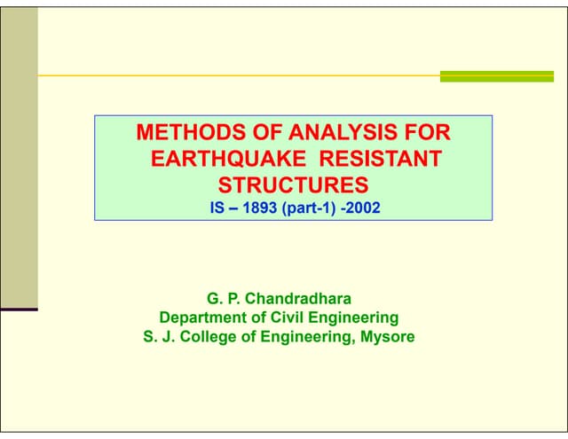 EVALUATION OF SEISMIC FORCES AS PER IS 1893_2016 | PPTX
