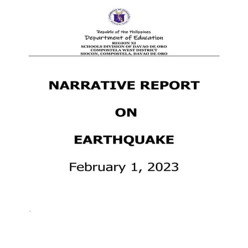 narrative report on earthquake | DOCX
