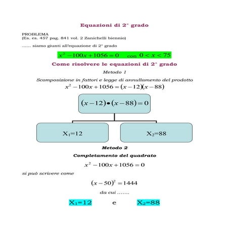 Equazioni di 2° grado | PDF