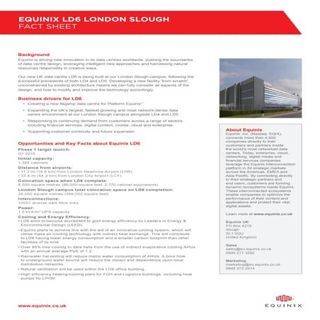 Equinix LD6 Fact Sheet | PDF