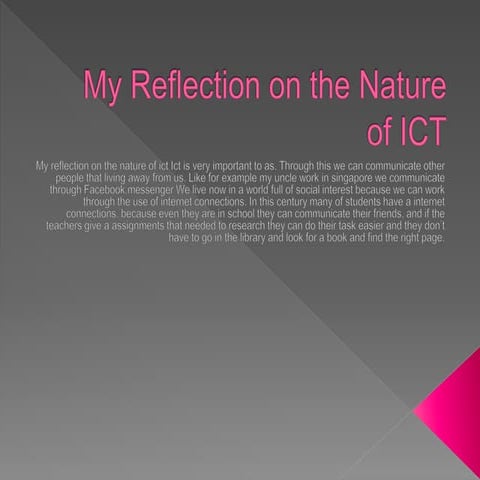My Reflections on the Nature of ICT | PPTX